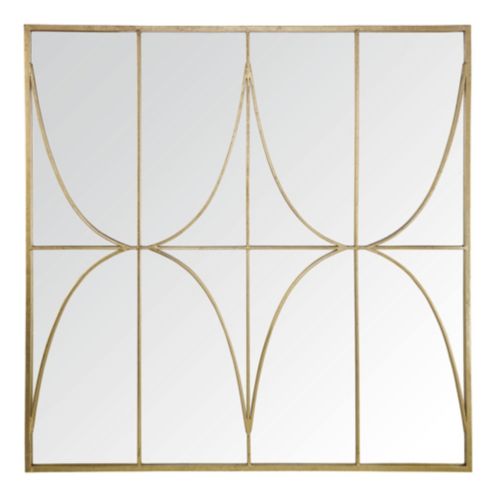 Monarch Square Mirror with Iron Frame & Gold Foil Finish