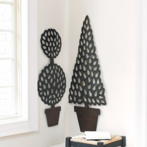 Tole Topiary Plaque -Cone & Double Ball | Ballard Designs