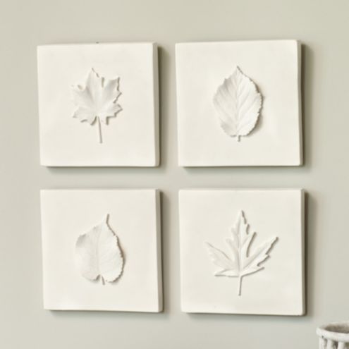 Set of 4 Leaf Plaques | Wall Decor | Ballard Designs